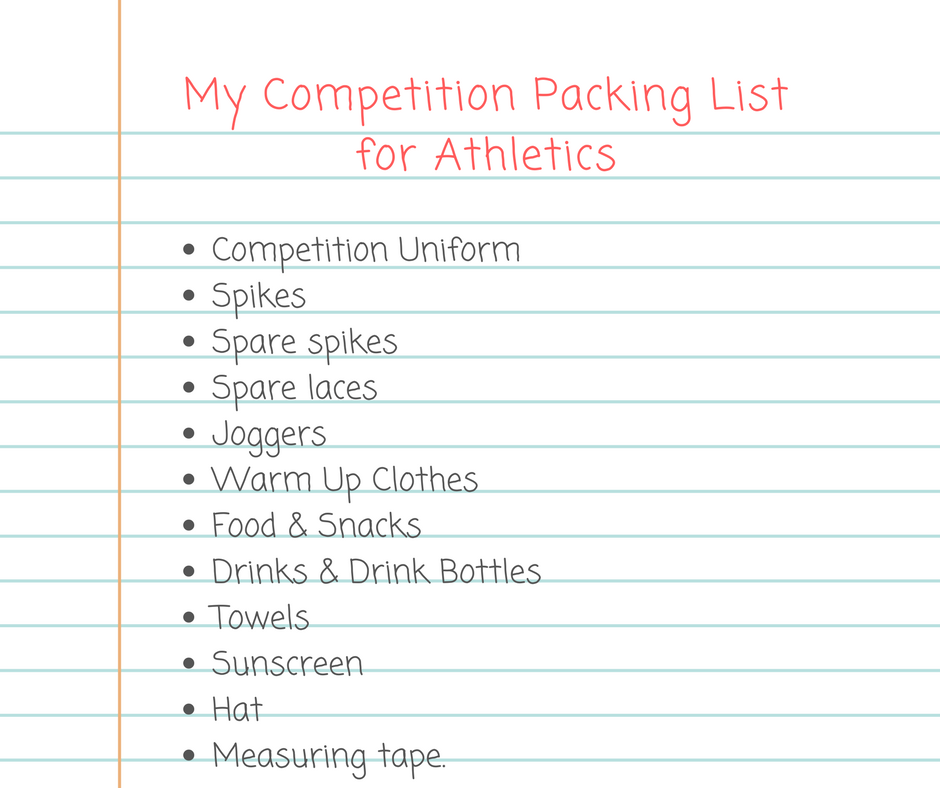 How to Avoid Pre-Competition Panic: Use a Packing List | Coaching Young ...